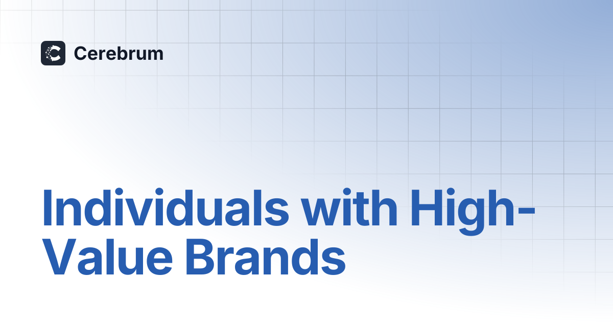 Individuals with High-Value Brands | Cerebrum
